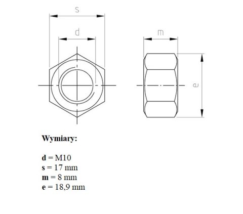 Nakrętka M10 DIN 934 INOX > J-Point sp. z o.o. - fotowoltaika